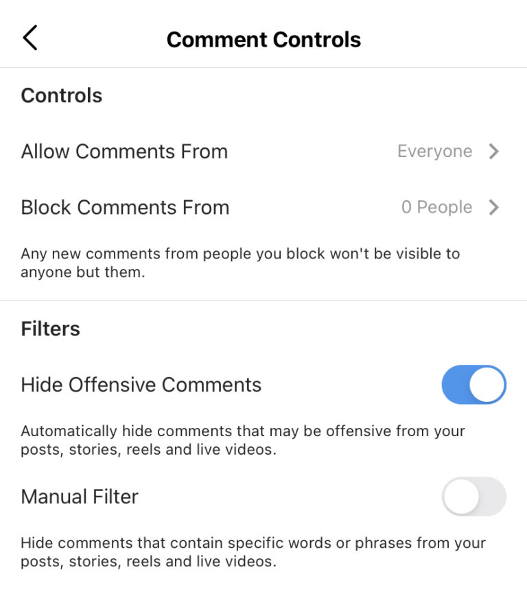 How to add comment filters to your Instagram account – Stress Free ...